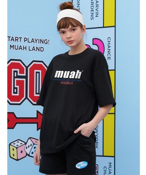 『muah muah/ムーアムーア』HALF LOWER PRINTING T-SHIRT/ハーフロワープリント 半袖Tシャツ 韓国ブランドセレクト│A'GEM/9×.KOM【公式】｜韓国 ...