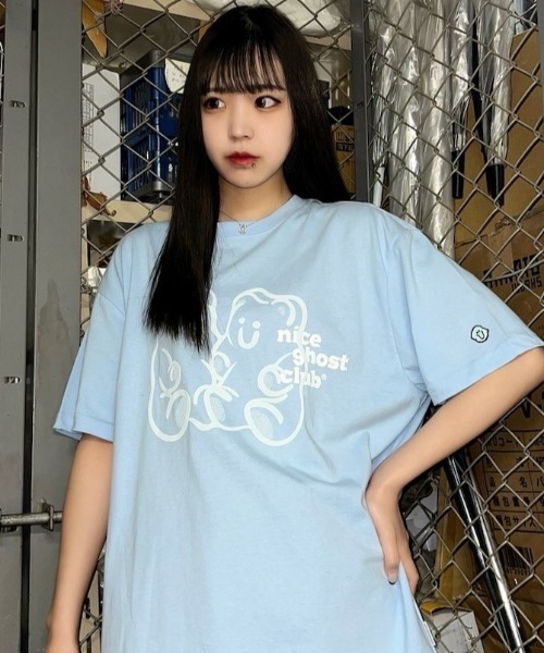 A'GEM/9 × .kom『NICE GHOST CLUB/ナイスゴーストクラブ』GUMMY BEAR & LOGO TEE/フロントグラフィック 半袖Tシャツ 韓国ブランドセレクト│A ...