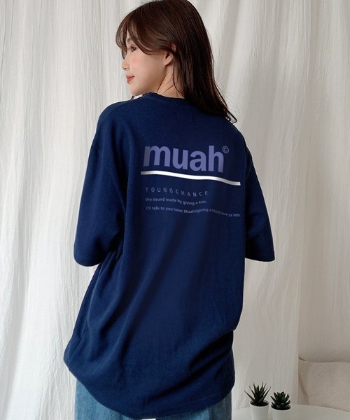 『muah muah/ムーアムーア』RED LINE MUAH T-SHIRT/レッドラインロゴ 半袖Tシャツ 韓国ブランドセレクト│A ...