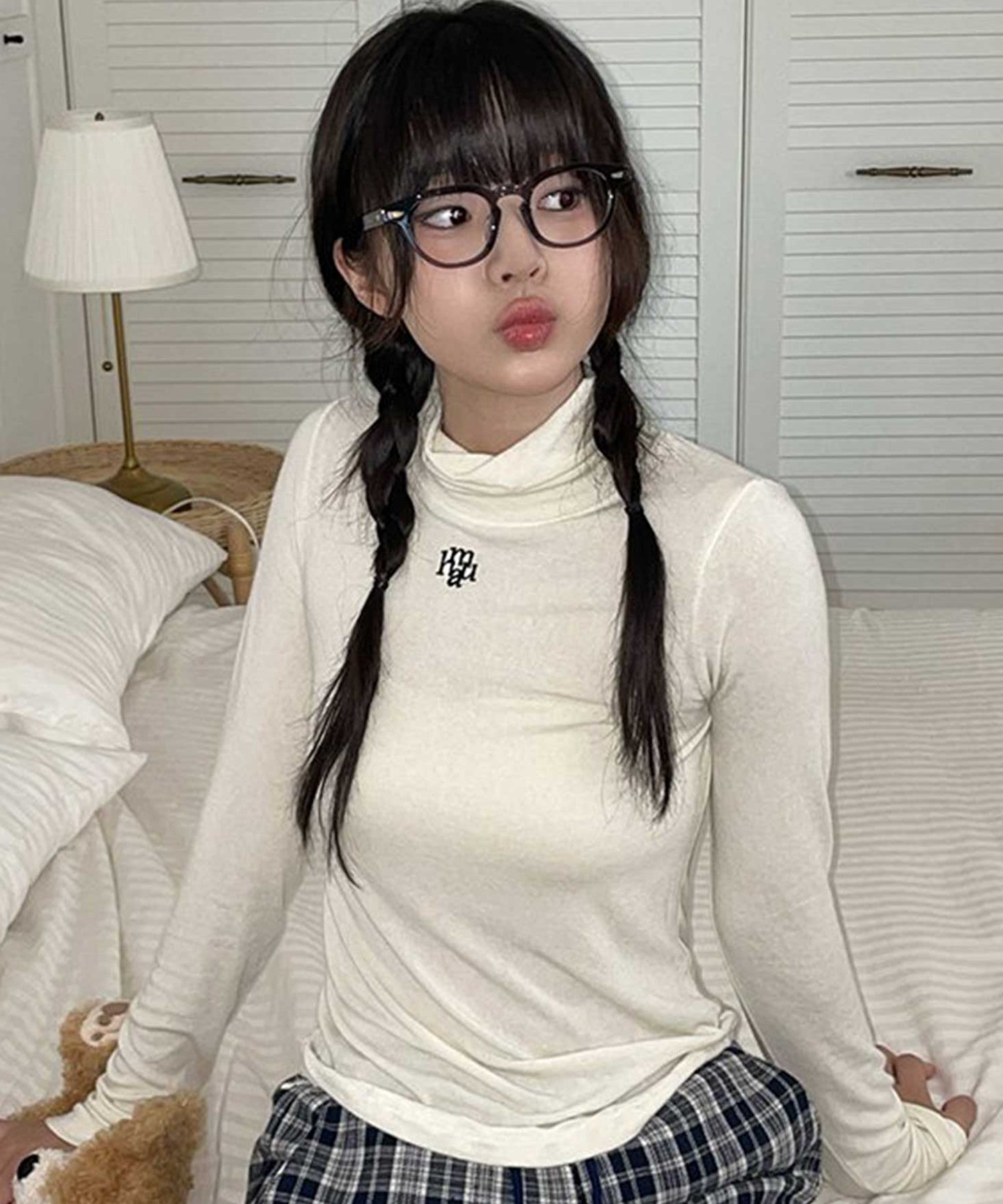 A'GEM/9 × .kom 『muah muah/ムーアムーア』 LOGO STITCH WOOL SPAN POLA TEE/ロゴステッチウールスパンポーラロングTシャツ muahmuah ...