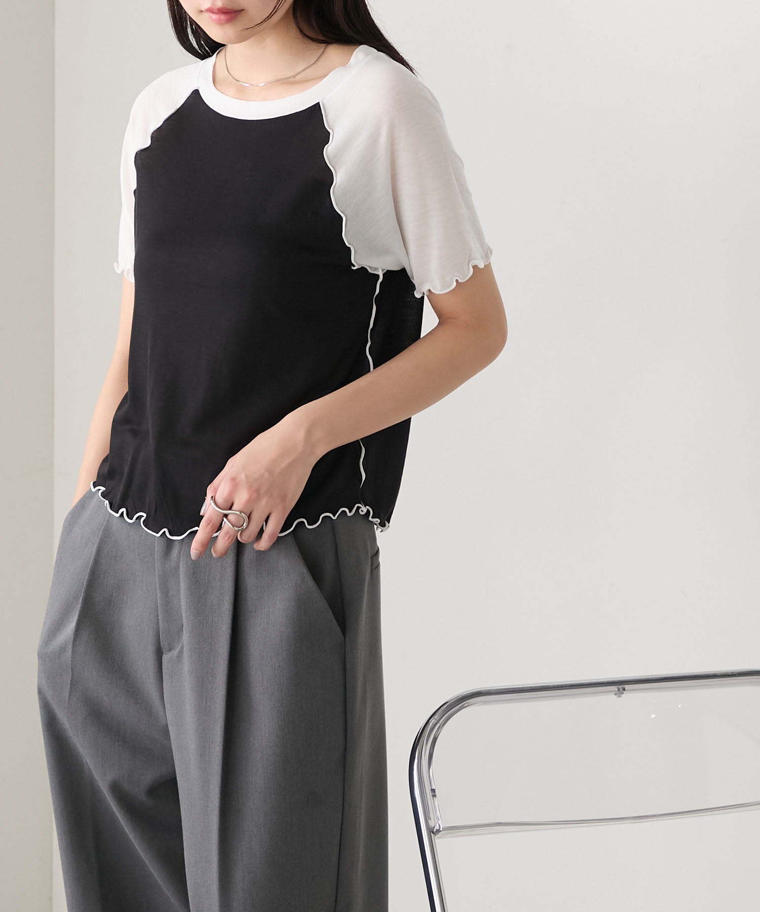 【forksy.】ラグランメロー シアー半袖Tシャツ forksy.│MONO-MART [モノマート] 公式オンラインストア