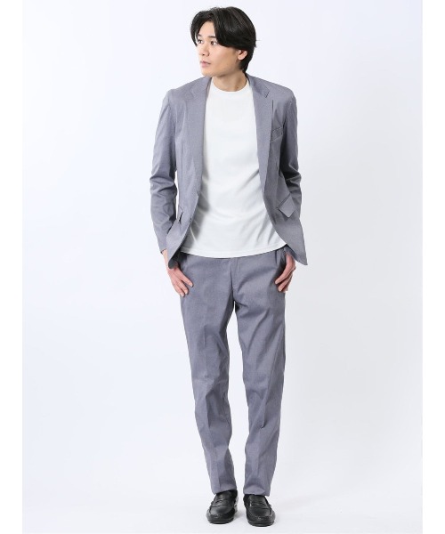 m.f.エディトリアル メンズ ストレッチ ノータック ビジネスパンツ