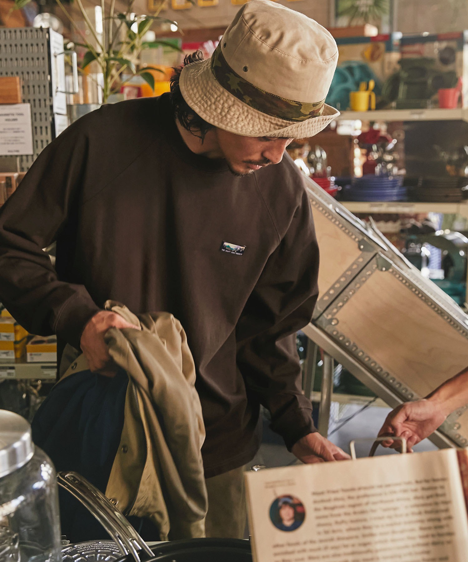 【THE CRAFT CREW PRODUCTS】ヘビーウェイトファンクショナルファブリック ビッグシルエット ラグランスリーブクルーネック ...