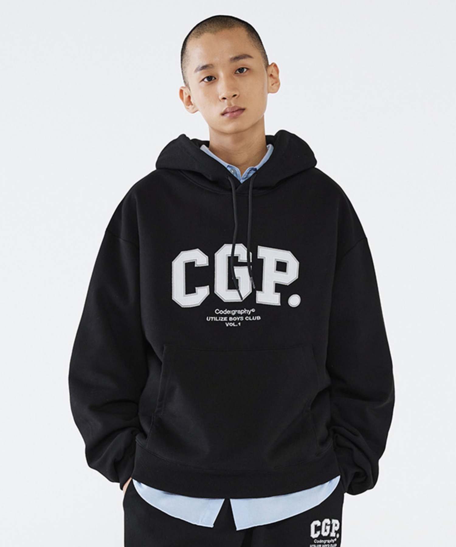A'GEM/9 × .kom『Code:graphy/コードグラフィー』CGP ARCH LOGO HOODIE/CGP アーチロゴプルオーバーパーカー 韓国ブランドセレクト│A'GEM/9× ...