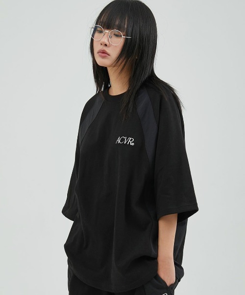 A'GEM/9 × .kom 『ACOVER/オコボ』 ACVR Side Line Oversized Fit Short-Sleeved ...