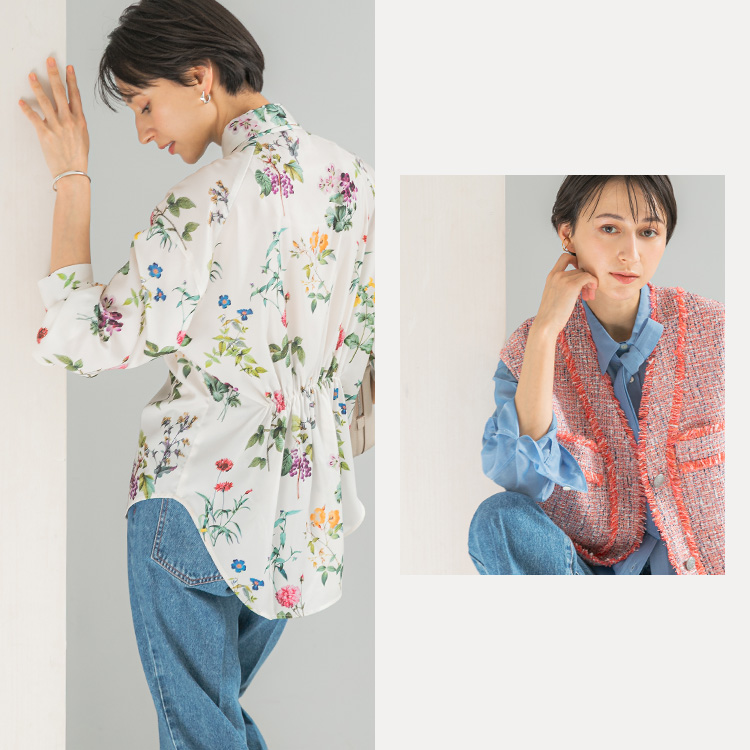 ボタニカルプリントデザインシャツ（シャツ/ブラウス）｜URBAN